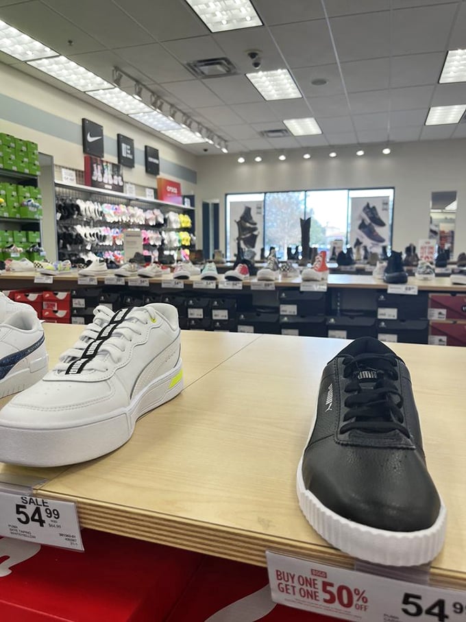 Sneaker heaven for footwear enthusiasts. Buy one, get one 50% off – because no one has ever bought just one pair of shoes.