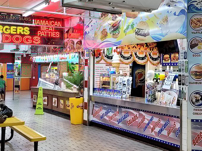 The snack bar serves comfort food that pairs perfectly with the thrill of finding incredible deals.