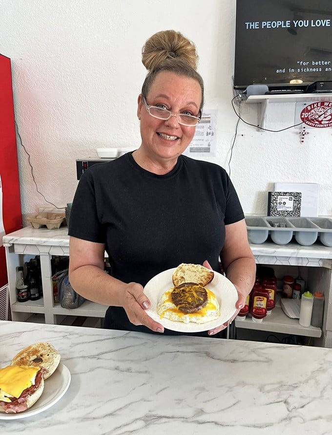 The smile says it all – when your server is this proud of the food, you know you're in for something special.
