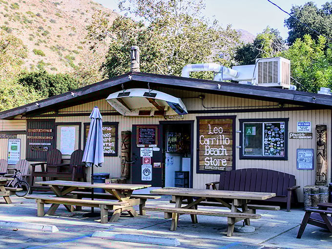 The Leo Carrillo Beach Store – where forgotten sunscreen and impromptu picnic supplies meet the charm of old-school beach commerce. 