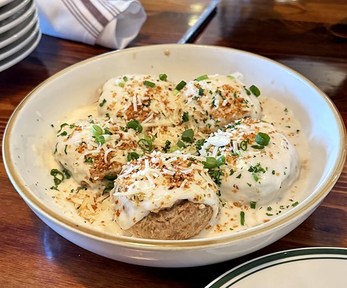 These stuffed mushrooms aren't just appetizers—they're conversation starters. Creamy, cheesy little flavor bombs that make small talk unnecessary.