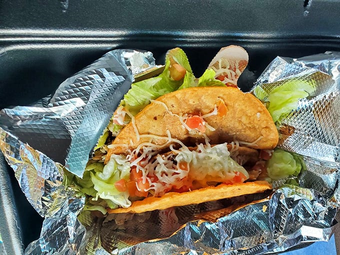 These aren't your average tacos. Crispy shells cradle a mountain of fillings that make Taco Tuesday feel like a national holiday.