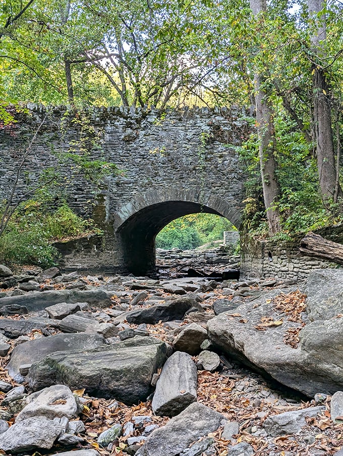 Stone sentinel: The bridge's foundation has stood firm against floods and time, proving they really don't make them like they used to.