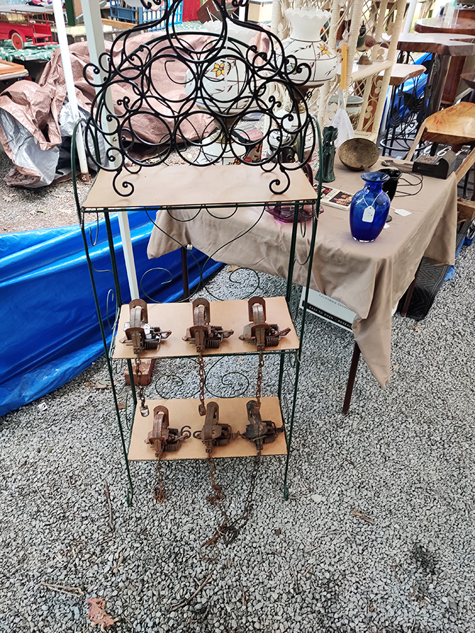 Iron meets imagination in this display of vintage wine racks. Your bottles have never looked so aristocratic as they would perched in these curly metal mansions.