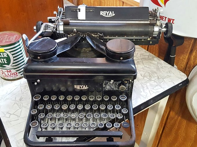 This Royal typewriter has probably written love letters, business proposals, and perhaps even a novel or two. Imagine the stories trapped in those well-worn keys.