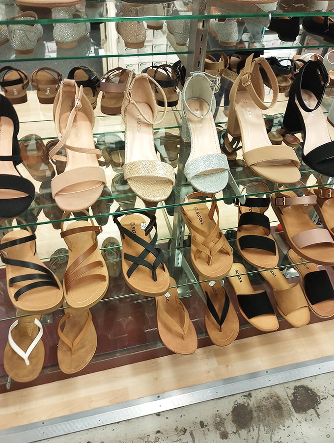Shoe heaven exists, and it's this wall of affordable footwear where style meets comfort without emptying your wallet.