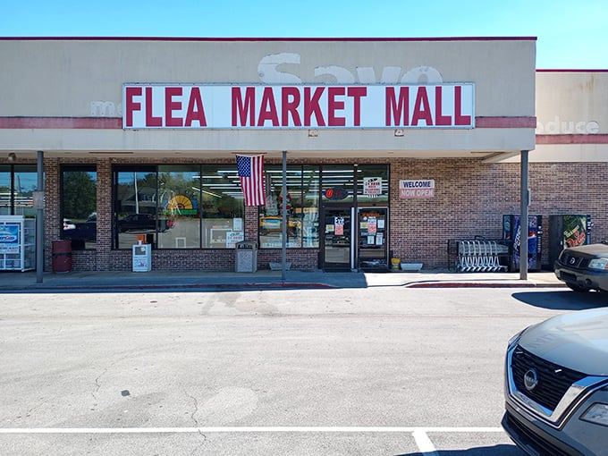 Bargain Hunters' storefront makes no fancy promises—just great deals inside. That American flag says "hometown values" loud and clear.