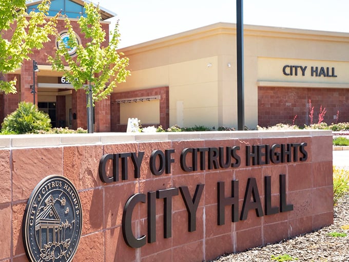 Citrus Heights City Hall welcomes residents to a community where suburban comfort meets retirement-friendly prices.