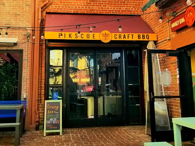 Fikscue's unassuming brick storefront hides Oakland's worst-kept BBQ secret. Like finding a diamond in a brick—simple outside, extraordinary inside.