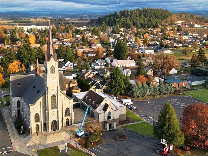 Mount Angel's distinctive architecture transports you to Bavaria faster than any airplane could.