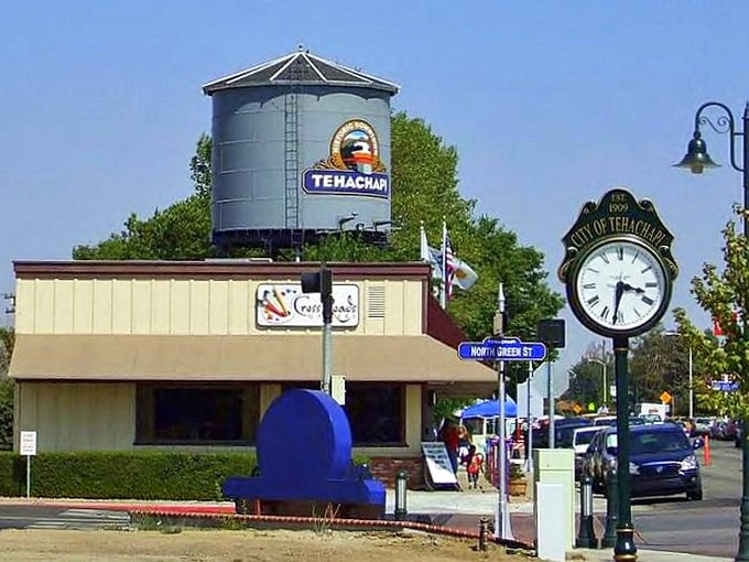 Tehachapi's iconic water tower stands tall over a town where mountain living comes with reasonable price tags.