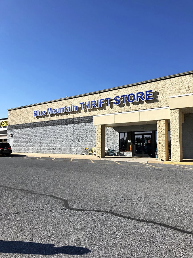 The no-nonsense exterior of Blue Mountain Thrift Store hides a cavernous wonderland of secondhand surprises inside.