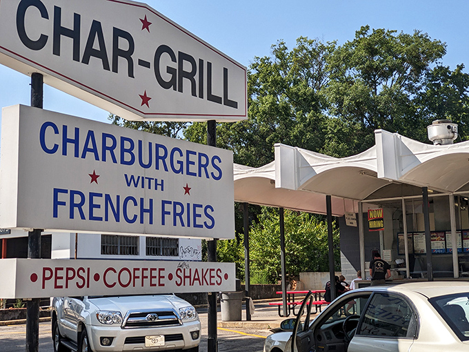 That distinctive Char-Grill sign has guided hungry Raleighites through decades of cravings. It's not just a restaurant; it's a landmark.
