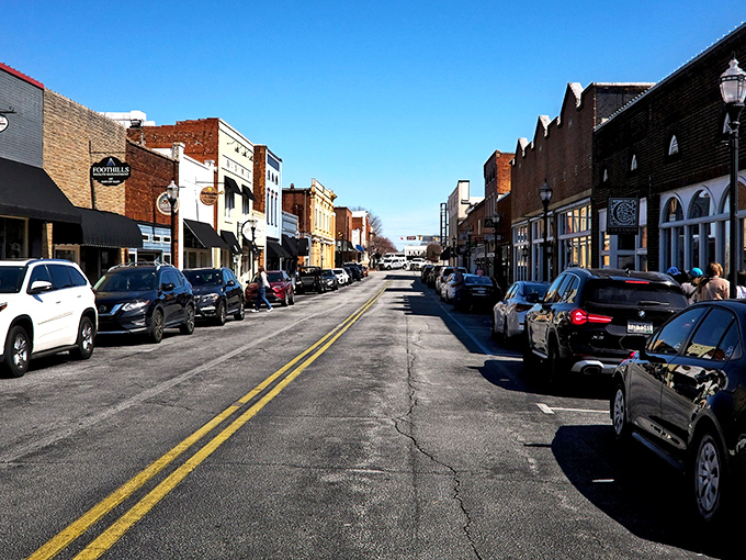 Historic buildings with modern purpose – Seneca's main drag proves that old and new make perfect partners.