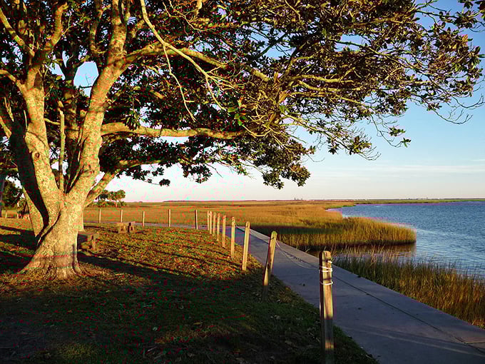 St. Marys' waterfront pathway invites visitors to slow down and enjoy the coastal breeze—the perfect spot to watch the sun paint the marsh gold.