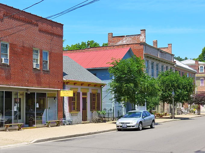 The brick-lined street in Ste. Genevieve offers a European ambiance that makes you wonder if your GPS has secretly transported you across the Atlantic.
