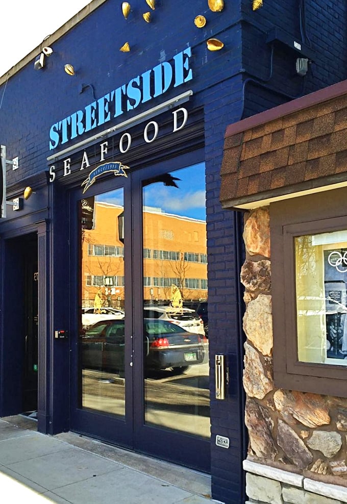 Blue walls adorned with golden shells—Streetside Seafood wears its maritime heart on its sleeve. Birmingham's tiny seafood treasure!