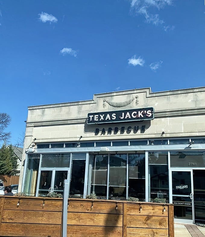 Those big windows at Texas Jack's let in light but keep the smoke where it belongs—in your meat.