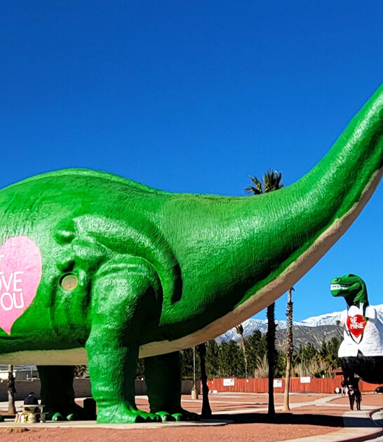 huge california dinosaur statue ftr