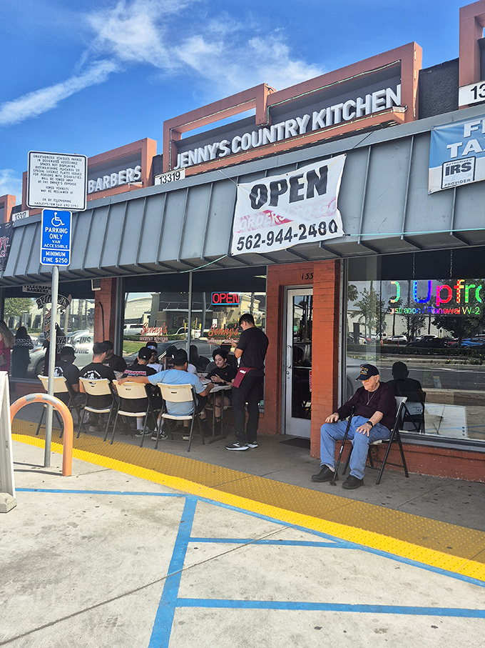 The unassuming strip mall exterior of Jenny's Country Kitchen proves once again that culinary treasures often hide in plain sight.