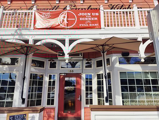 The coral-pink facade of Kay's Orcutt Country Kitchen beckons like a culinary lighthouse on the Central Coast. Those umbrellas aren't just for show—they're for savoring that perfect breakfast outdoors.