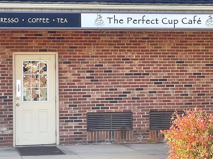 A simple storefront with a meaningful name—The Perfect Cup isn't just a café, it's a promise delivered with every steaming mug that passes through that door.