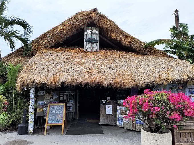The thatched roof isn't just for show – it's nature's air conditioning and Florida's version of a welcome mat rolled into one tropical package.