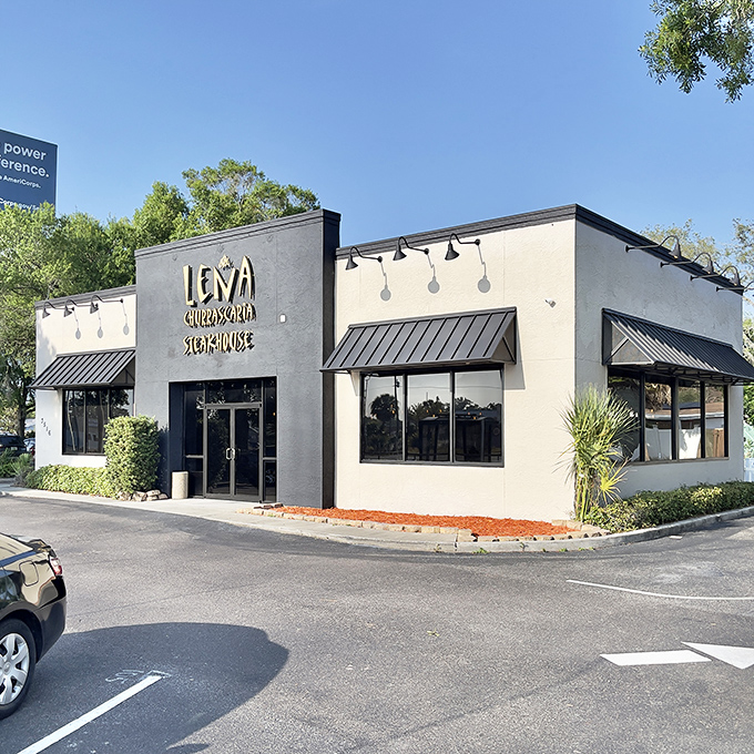 The unassuming exterior of Leña Churrascaria Steakhouse proves once again that culinary treasures often hide in plain sight, waiting for adventurous eaters to discover them.