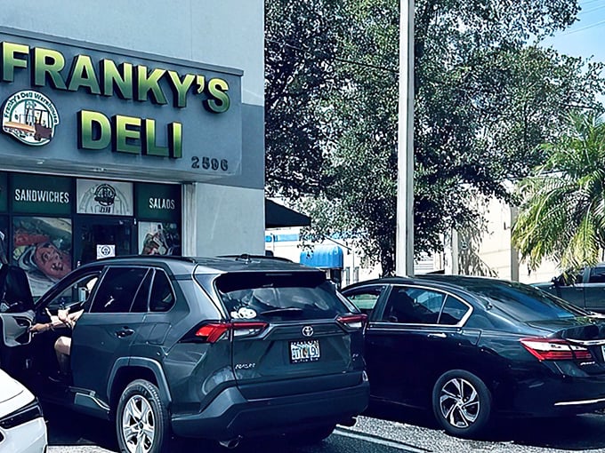That brilliant green signage isn't just advertising – it's a beacon calling hungry souls to sandwich salvation.