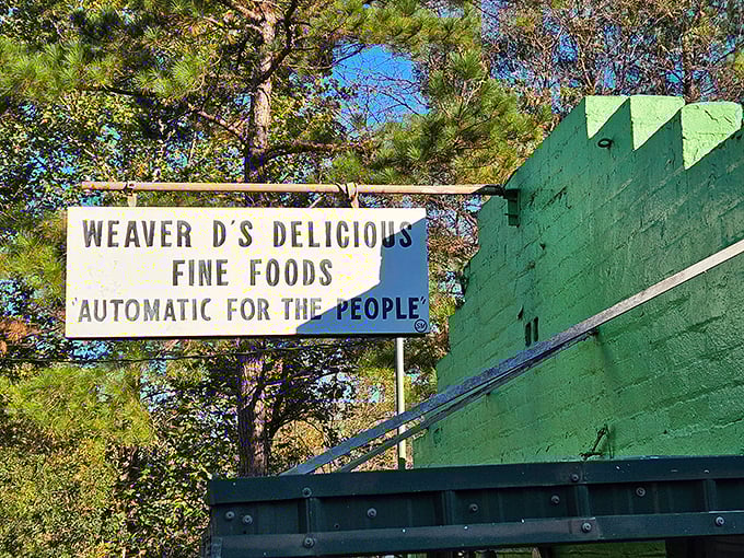The lime-green beacon of soul food salvation stands proudly in Athens, its iconic "Automatic for the People" slogan beckoning hungry travelers home.