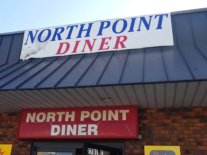 The classic red signage against brick promises no-nonsense deliciousness – North Point Diner doesn't need fancy fonts to deliver fantastic food.