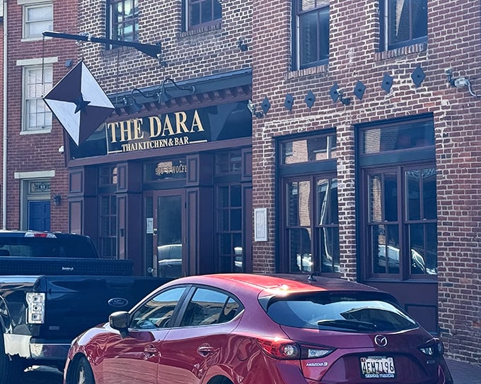 That moment when you spot The Dara's elegant storefront and know your taste buds are about to embark on a flavor adventure through Thailand.