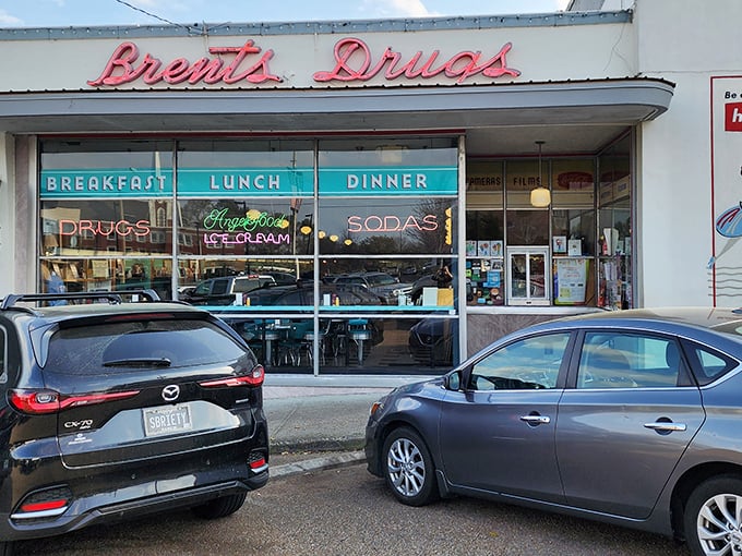 That classic red script against white isn't just signage—it's a promise that inside these walls, nostalgia isn't manufactured; it's preserved and served daily.