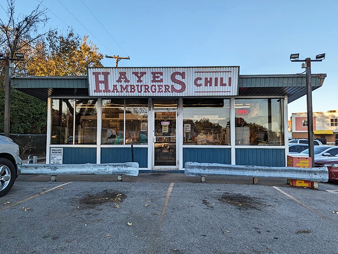 The unassuming storefront of Hayes Hamburger and Chili stands like a time capsule in Kansas City, promising honest food without the frills.