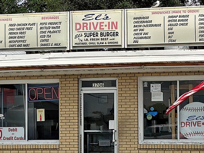 The iconic El's Drive-In sign promises quarter-pound burger perfection. This isn't trendy food—it's timeless satisfaction that's kept locals coming back since 1959.