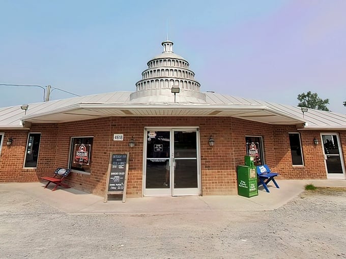 The Capitol dome crowning Skylight Inn isn't just architectural whimsy—it's a declaration of barbecue sovereignty that says "the pork stops here."