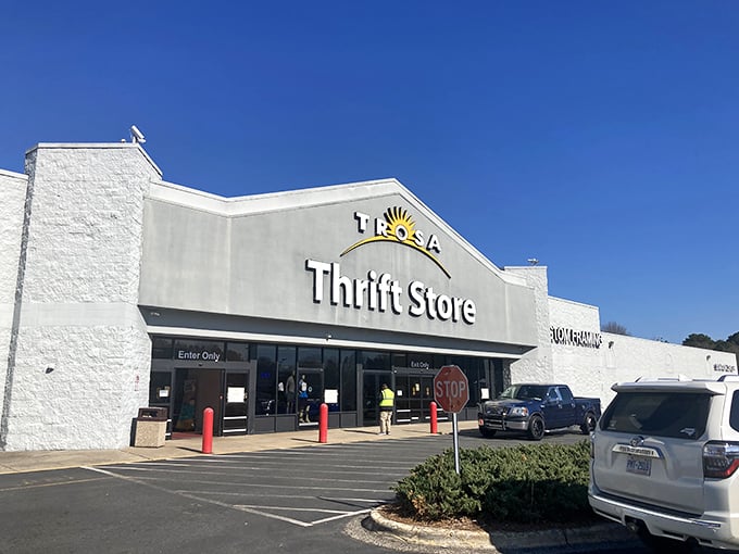 The unassuming exterior of TROSA Thrift Store hides a treasure trove within. Like a bargain hunter's Narnia, this Durham landmark beckons with promises of undiscovered gems.