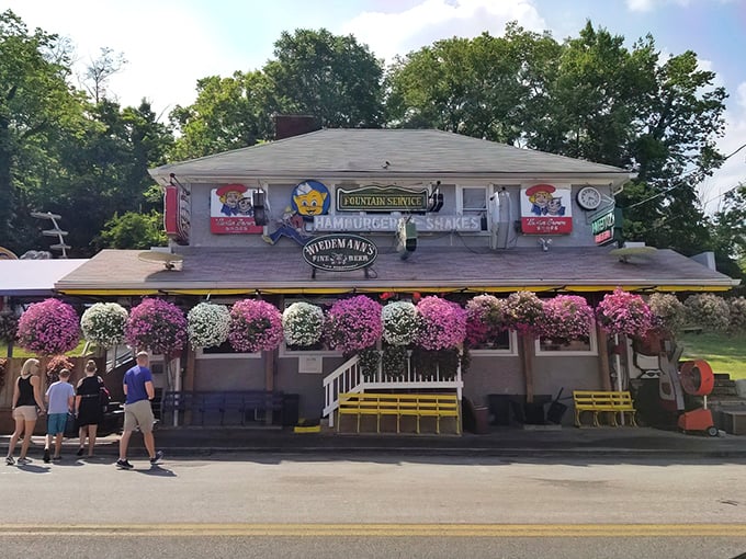 In summer, The Turf Club transforms with hanging flower baskets that make this burger joint look like it's dressed up for prom—and serving the best food at the after-party.