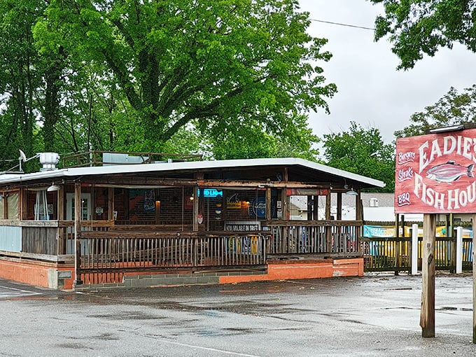 The unassuming exterior of Eadie's Fish House proves once again that the best seafood joints often look like they might not pass a building inspection.