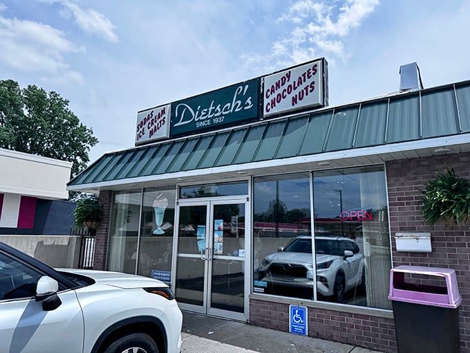 Summer skies frame this temple of treats where generations have made memories one scoop at a time. The building may be modest, but the flavors inside are anything but.