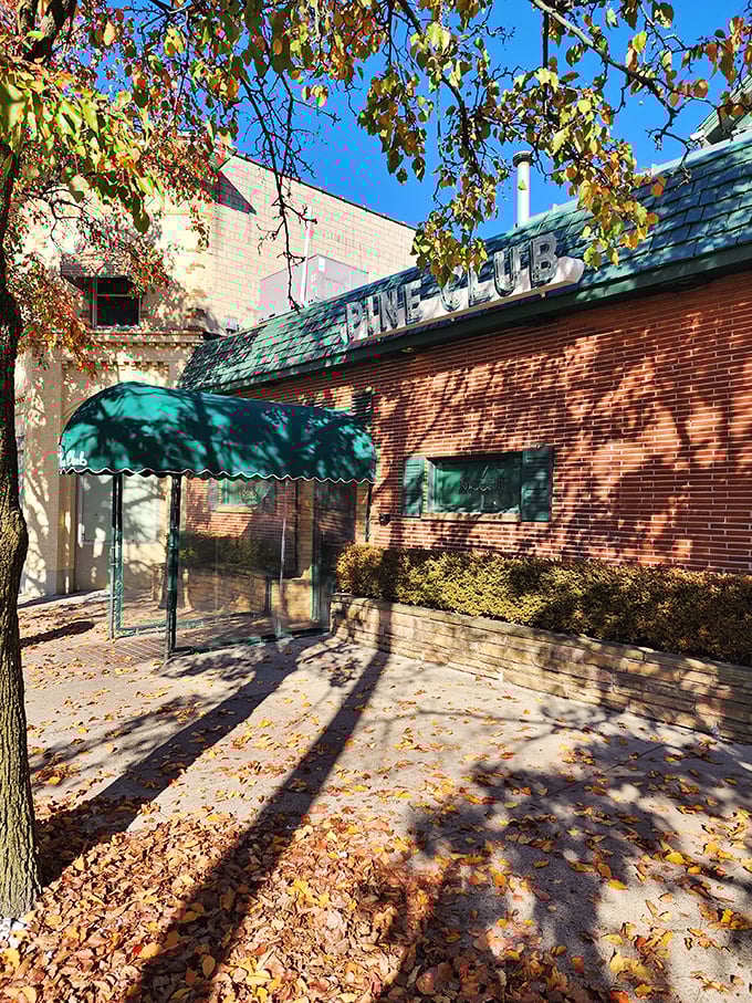 Autumn leaves frame this timeless brick façade, where generations of Ohioans have celebrated life's milestones over perfectly seared steaks.