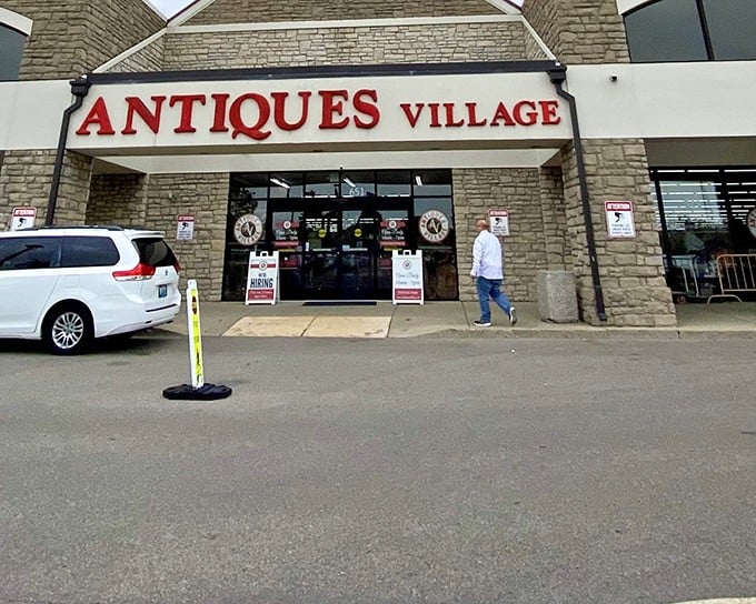 Don’t let the humble entrance fool you—Antiques Village is a time-traveler’s dream. Step inside and you’ll find a vast wonderland of vintage treasures that’s far bigger (and more magical) than it looks.