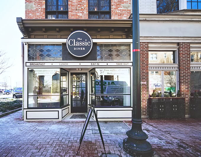 The brick facade of The Classic Diner beckons like an old friend, promising morning salvation in the form of perfectly cooked eggs and bottomless coffee.
