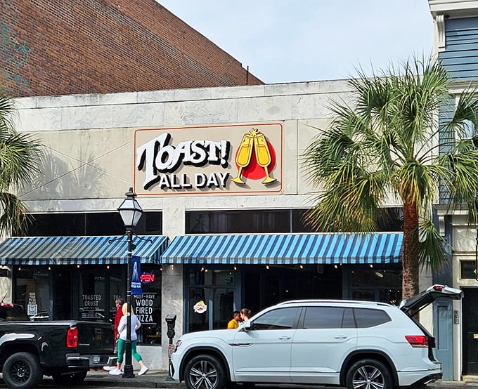 The unassuming storefront on King Street hides culinary treasures within, like finding a secret Southern speakeasy hiding in plain sight.