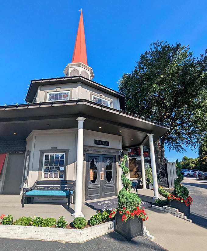 That iconic red steeple isn't just for show—it's Myrtle Beach's equivalent of a lighthouse guiding hungry souls to culinary salvation.