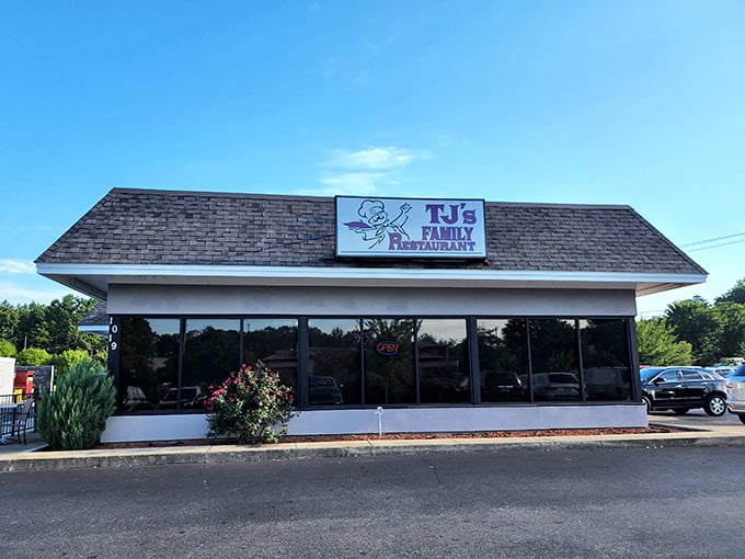 The unassuming exterior of TJ's Family Restaurant stands like a beacon of hope for hungry travelers. Simple outside, spectacular inside—just like the best-kept culinary secrets.