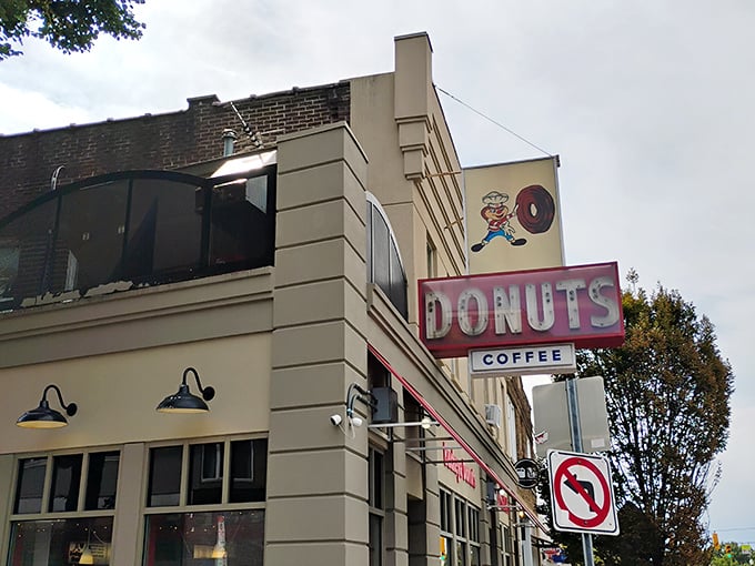 The iconic Buckeye Donuts sign has been guiding hungry souls through Columbus nights like a sugary North Star for generations.