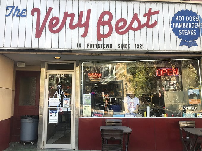 The iconic storefront of The Very Best, standing proudly in Pottstown since 1921. Some traditions don't need updating when they're already perfect.