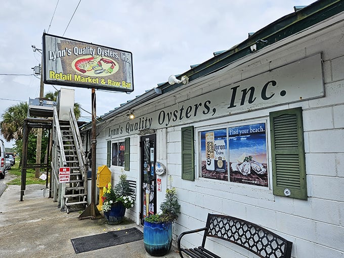 The unassuming exterior of Lynn's Quality Oysters stands as a beacon for seafood lovers—proof that the best Florida treasures often hide behind the simplest facades.