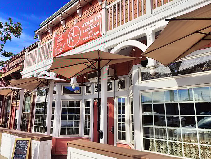 The coral-pink facade of Kay's Orcutt Country Kitchen beckons like a culinary lighthouse on the Central Coast. Those umbrellas aren't just for show—they're for savoring that perfect breakfast outdoors.